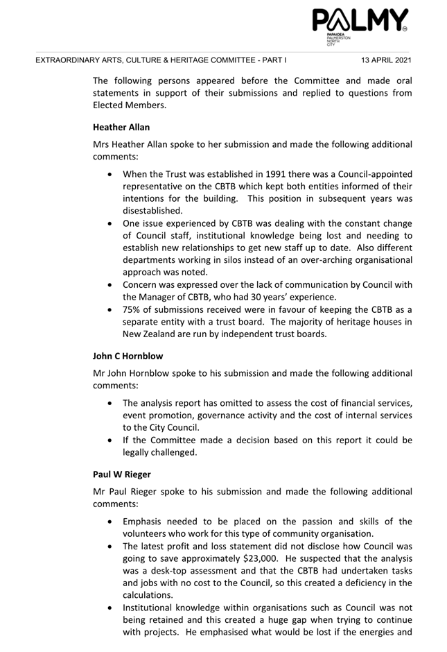 Agenda of Arts, Culture & Heritage Committee - Wednesday, 18 August 2021